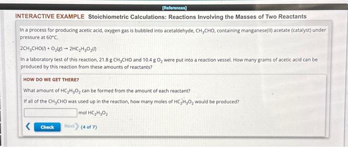 Solved NTERACTIVE EXAMPLE Stoichiometric Calculations: | Chegg.com