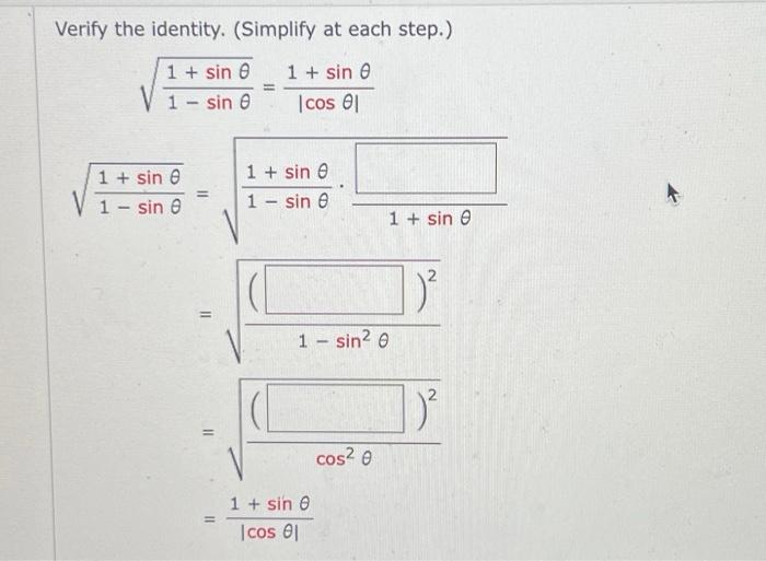 Solved Verify the identity. (Simplify at each step.) | Chegg.com