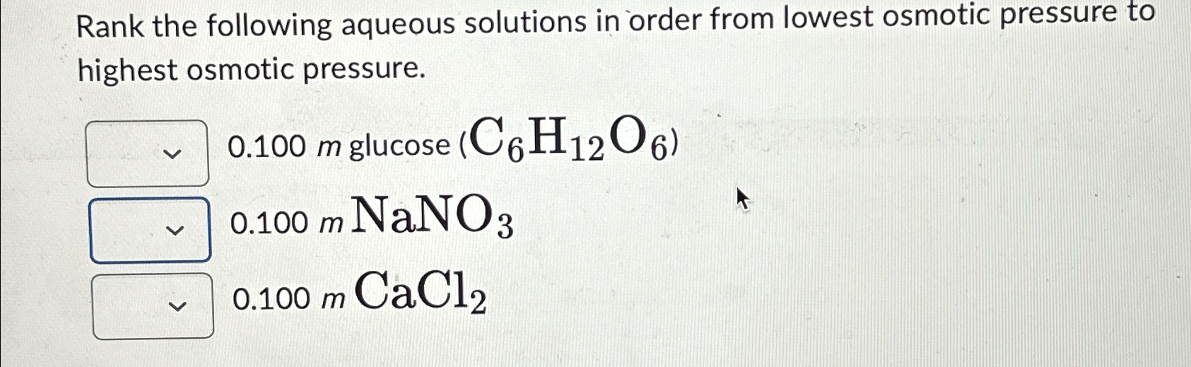 Solved Rank the following aqueous solutions in order from | Chegg.com