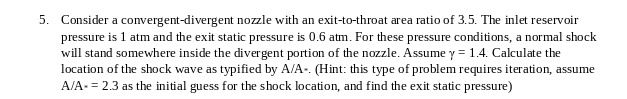 Solved Consider a convergent-divergent nozzle with an | Chegg.com