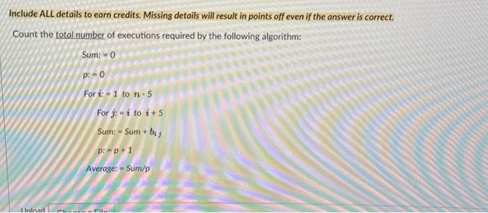 Solved Include ALL details to earn credits. Missing details | Chegg.com