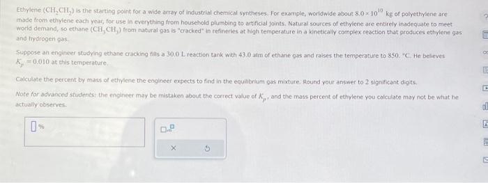 Solved Ethylene (CH2CH2) is the starting point for a wide | Chegg.com