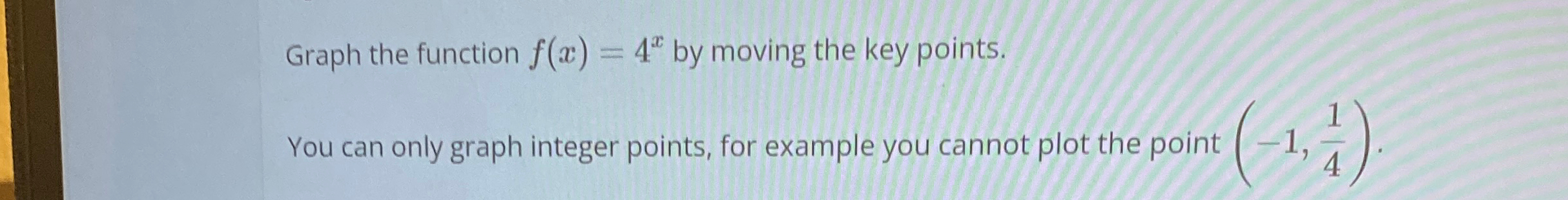 Solved Graph the function f(x)=4x ﻿by moving the key | Chegg.com