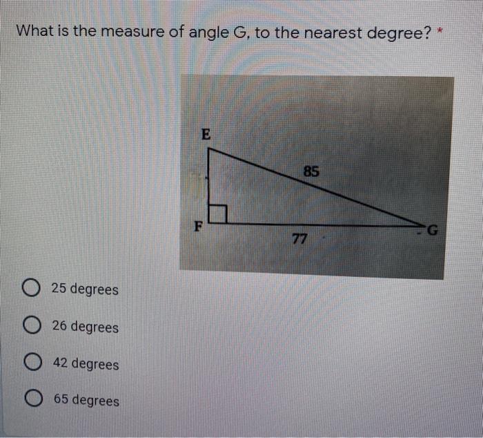 Solved What is the measure of angle X, to the nearest | Chegg.com