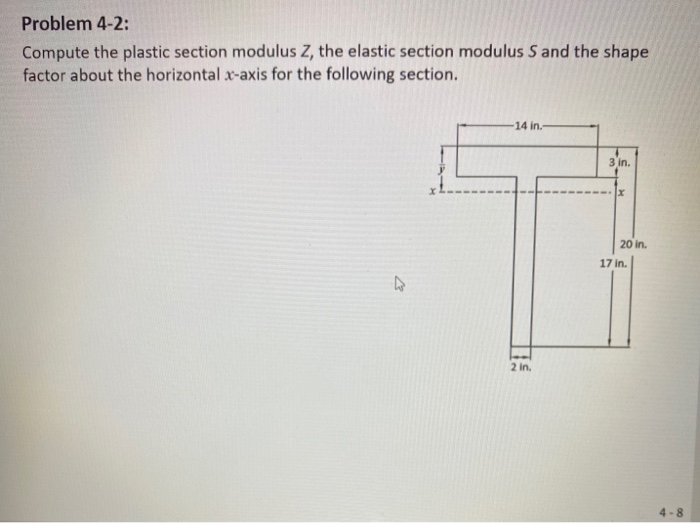 Solved Problem 4-2: Compute the plastic section modulus Z, | Chegg.com