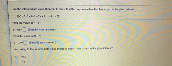 Solved Use the intermediate value theorem to show that the | Chegg.com