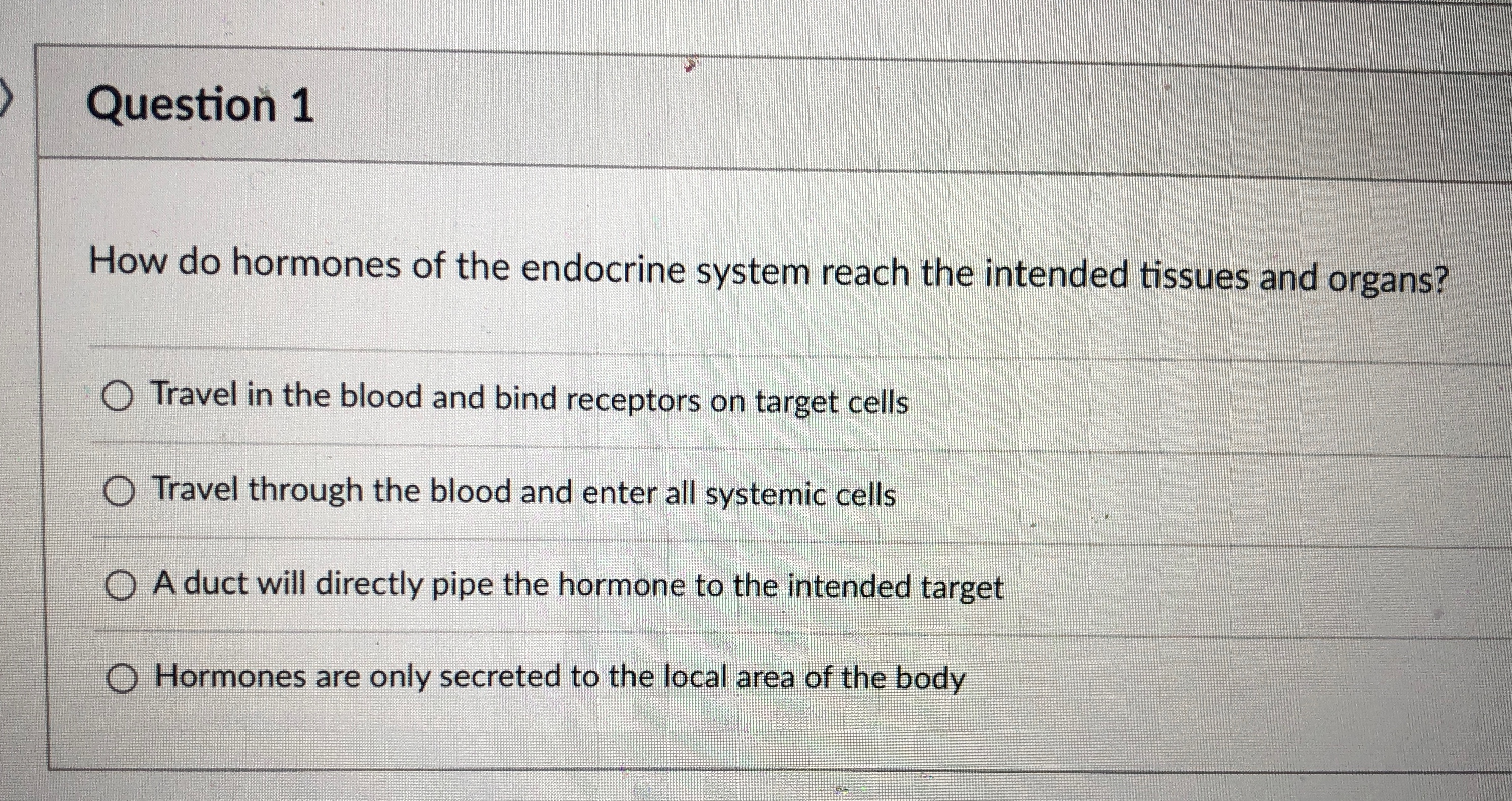 Solved Question 1How do hormones of the endocrine system | Chegg.com