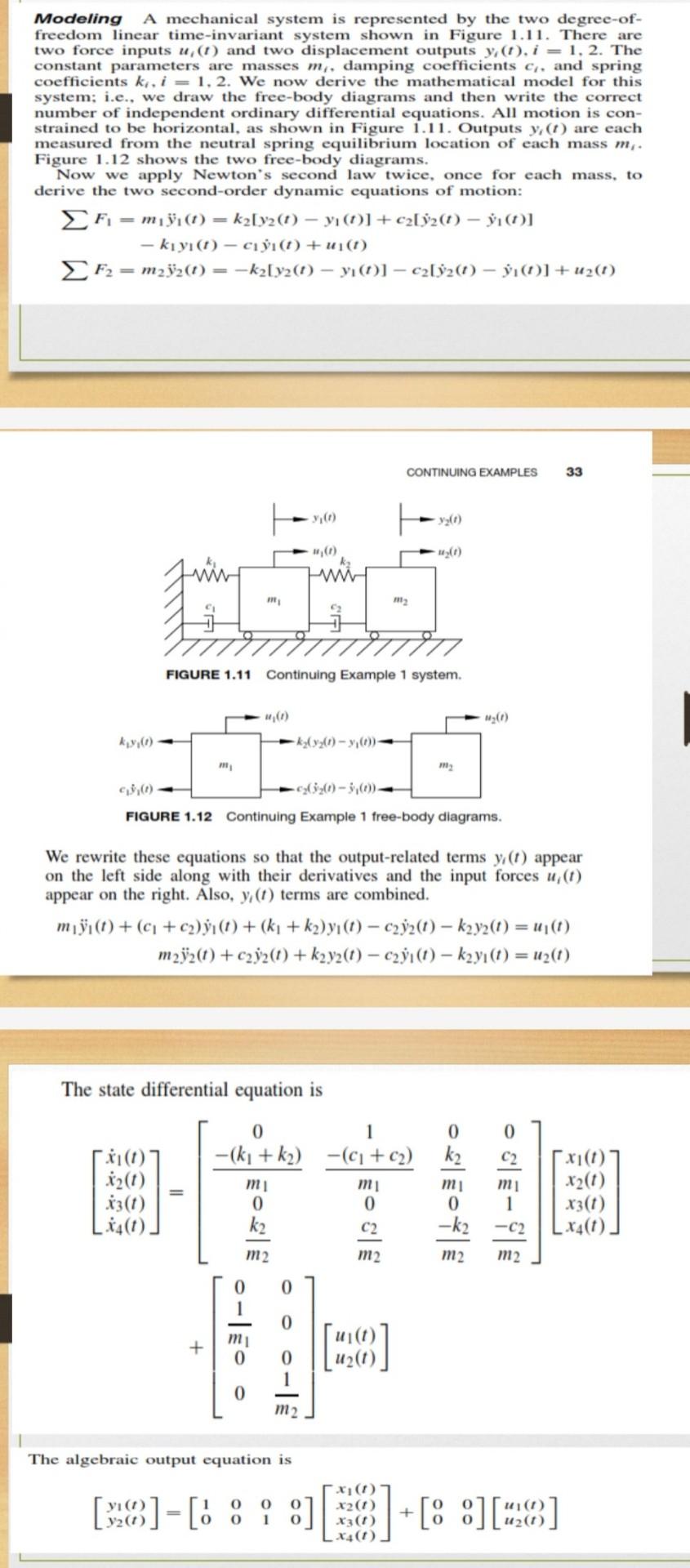 Solved using state space modelling with matlab software | Chegg.com
