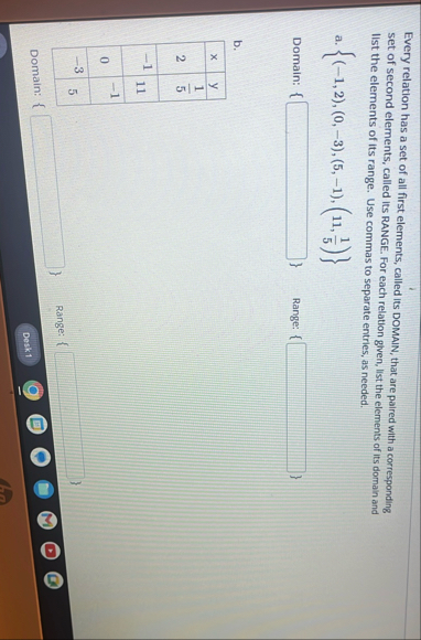 Solved Every relation has a set of all first elements, | Chegg.com