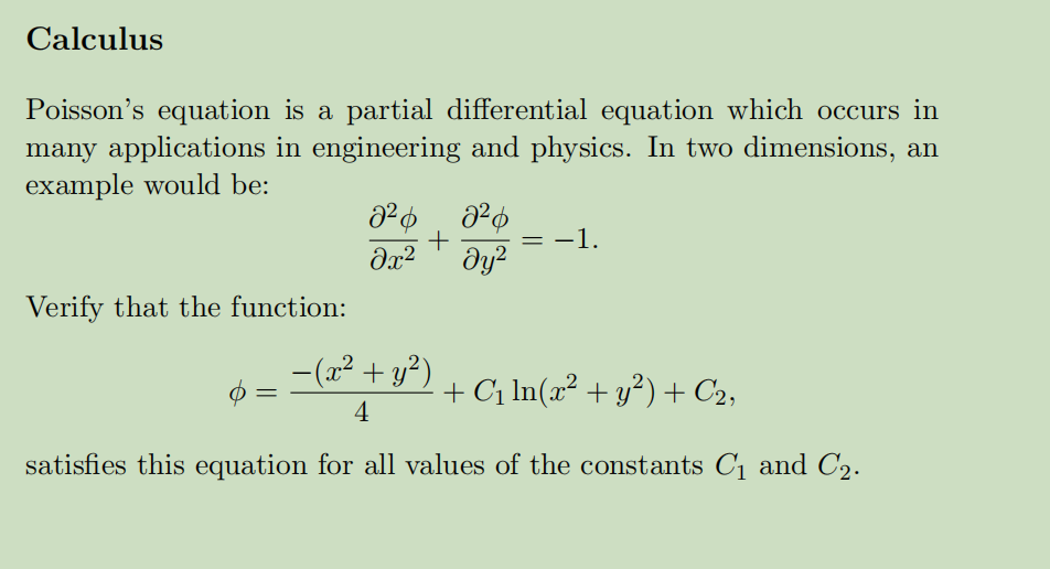 Solved Calculus Poisson's equation is a partial differential | Chegg.com