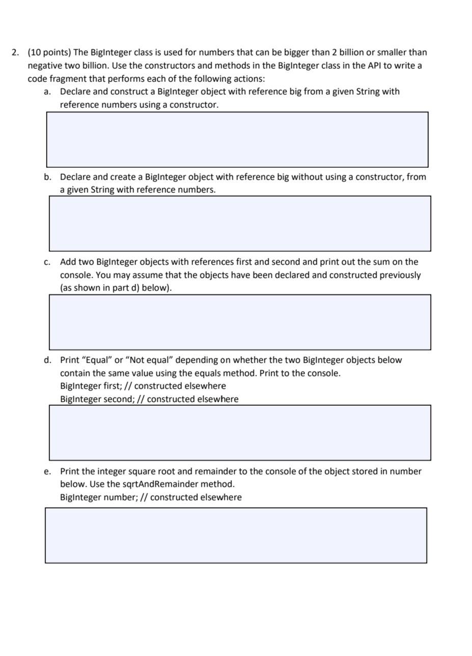 Solved 1. (10 points; 2 points each part) Use the | Chegg.com