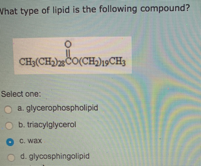 Solved Vhat type of lipid is the following compound? | Chegg.com