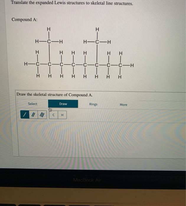 Solved Translate the expanded Lewis structures to skeletal | Chegg.com