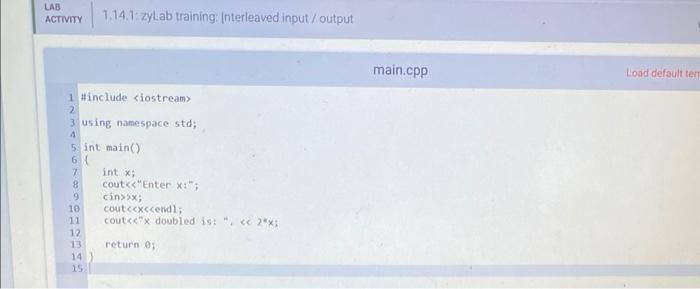 [solved] 1 14 Zylab Training Interleaved Input Output A