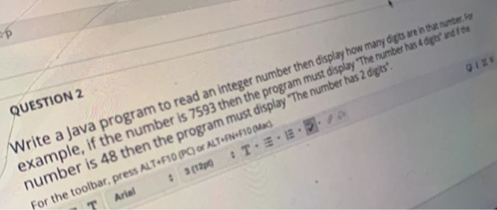 Solved QUESTION 2 Write a Java program to read an integer | Chegg.com