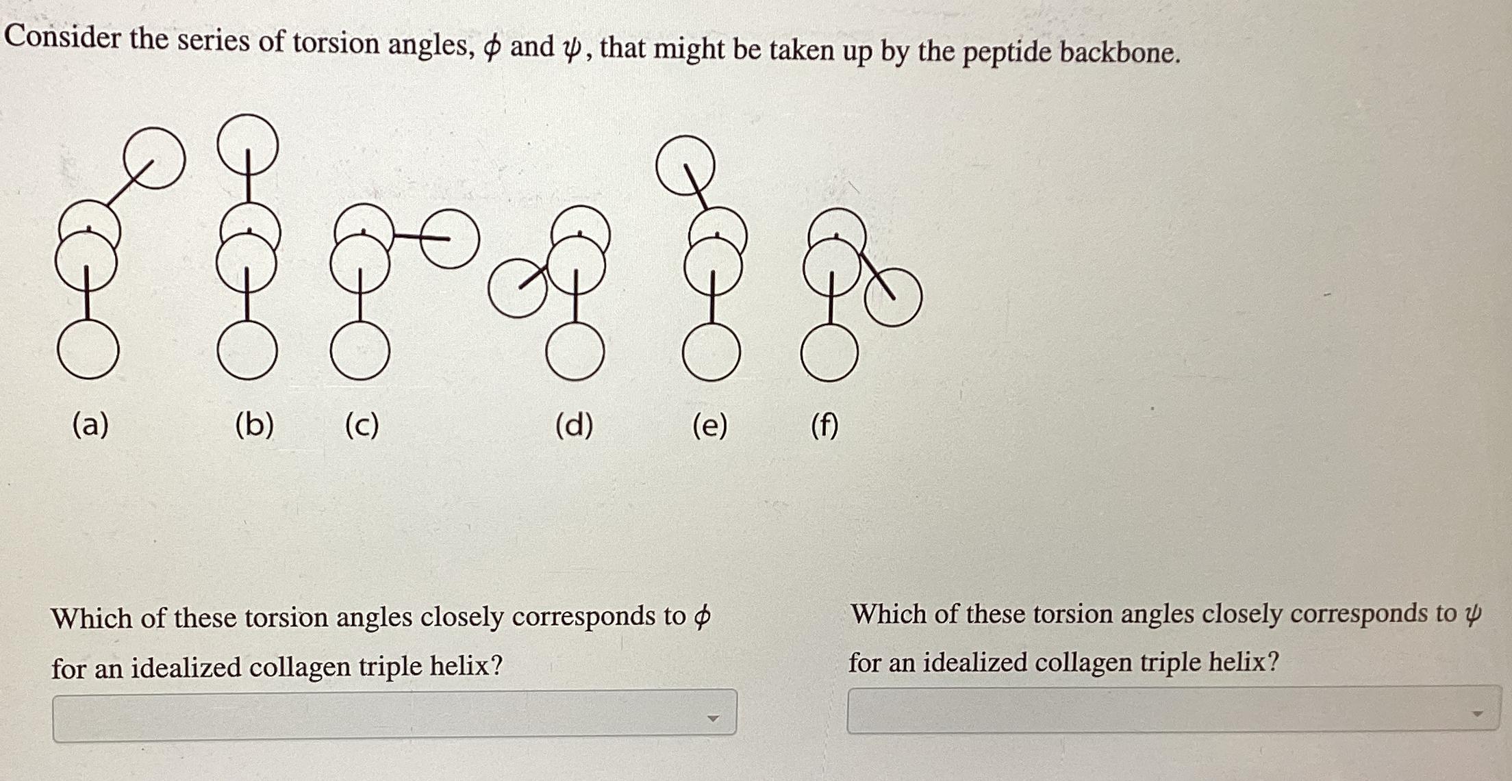 Solved Consider the series of torsion angles, φ ﻿and ψ, | Chegg.com