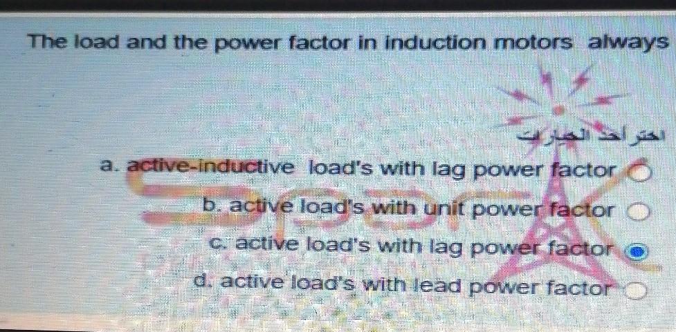 Solved The load and the power factor in Induction motors | Chegg.com