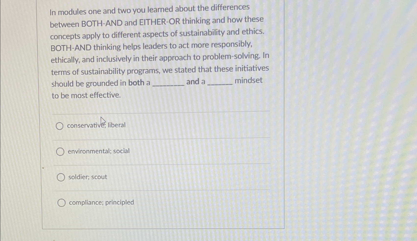 Solved In modules one and two you learned about the | Chegg.com