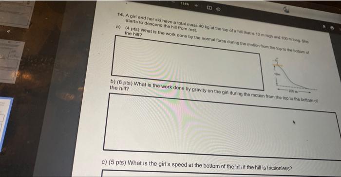 Solved 14. A girt and her siki have a total mass 40 kg a t | Chegg.com