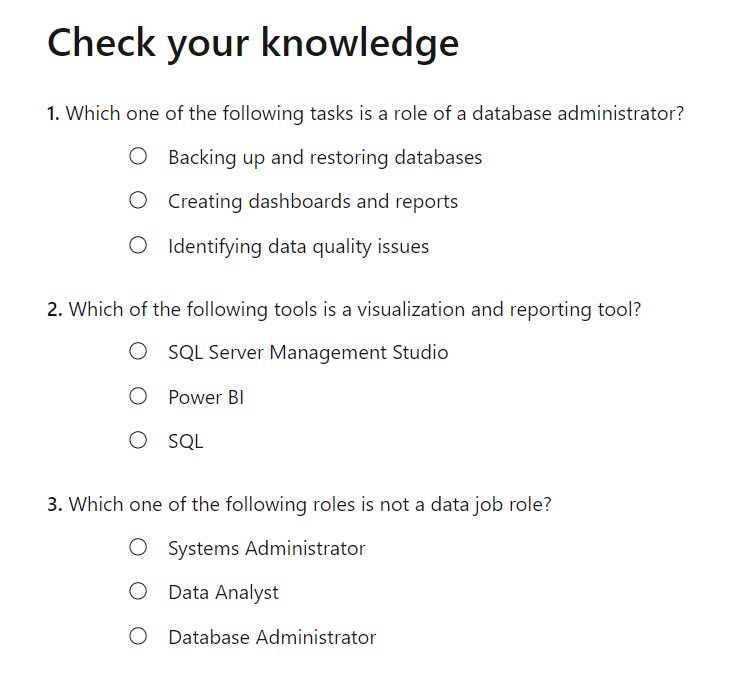 Solved Check your knowledge 1. Which one of the following | Chegg.com