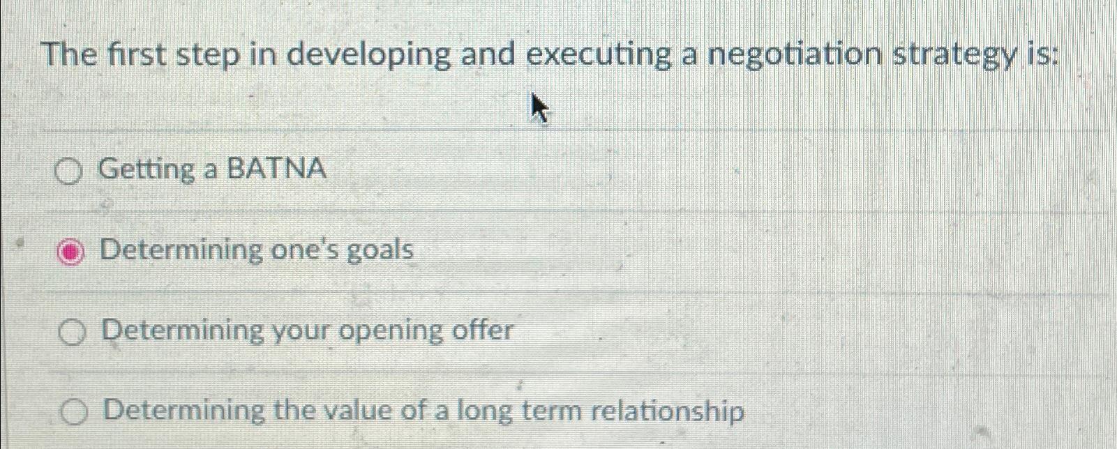 Solved The first step in developing and executing a | Chegg.com