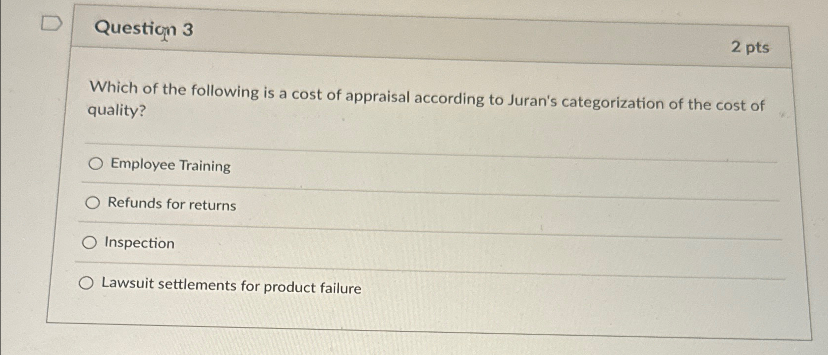 Solved Question 32 ﻿ptsWhich of the following is a cost of | Chegg.com