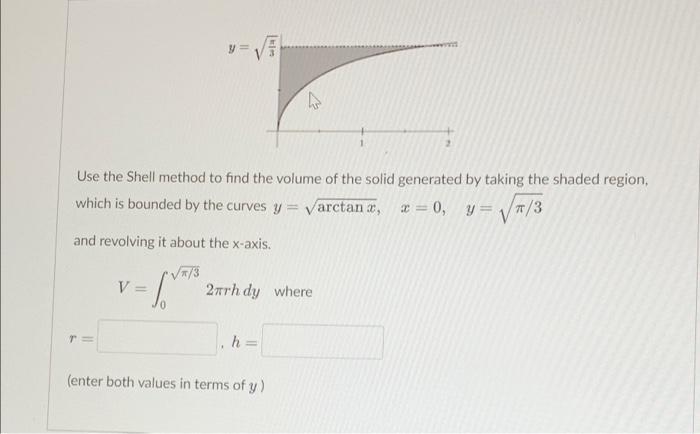 Solved Use the Shell method to find the volume of the solid | Chegg.com