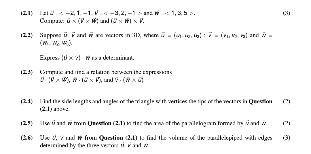 Solved (2.1) ﻿Let vec(u)=