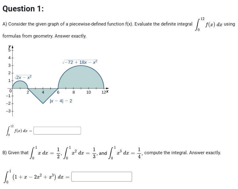 Solved A) Consider the given graph of a piecewise-defined | Chegg.com