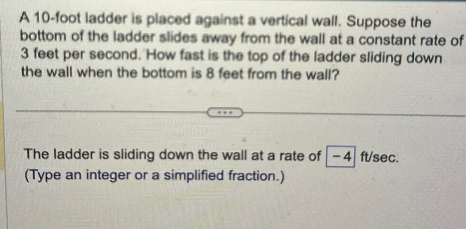 Solved 3.A 10-foot ladder is placed against a vertical wall. | Chegg.com