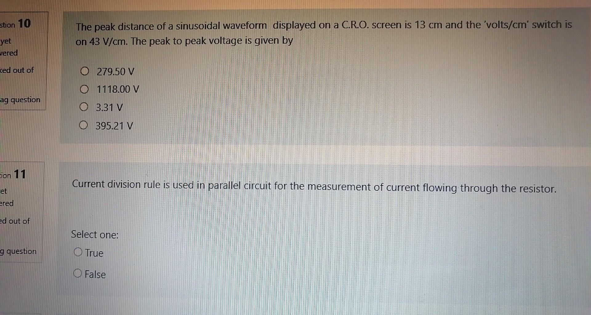 Solved stion 10 The peak distance of a sinusoidal waveform | Chegg.com