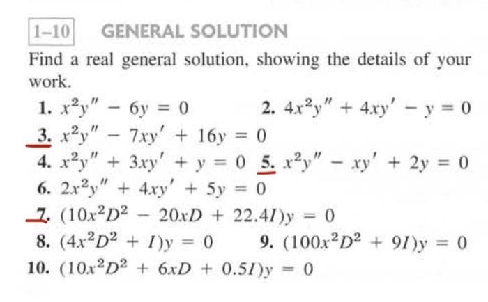 Solved Find a real general solution, showing the details of | Chegg.com