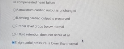 Solved In compensated heart failureA. ﻿maximum cardiac | Chegg.com