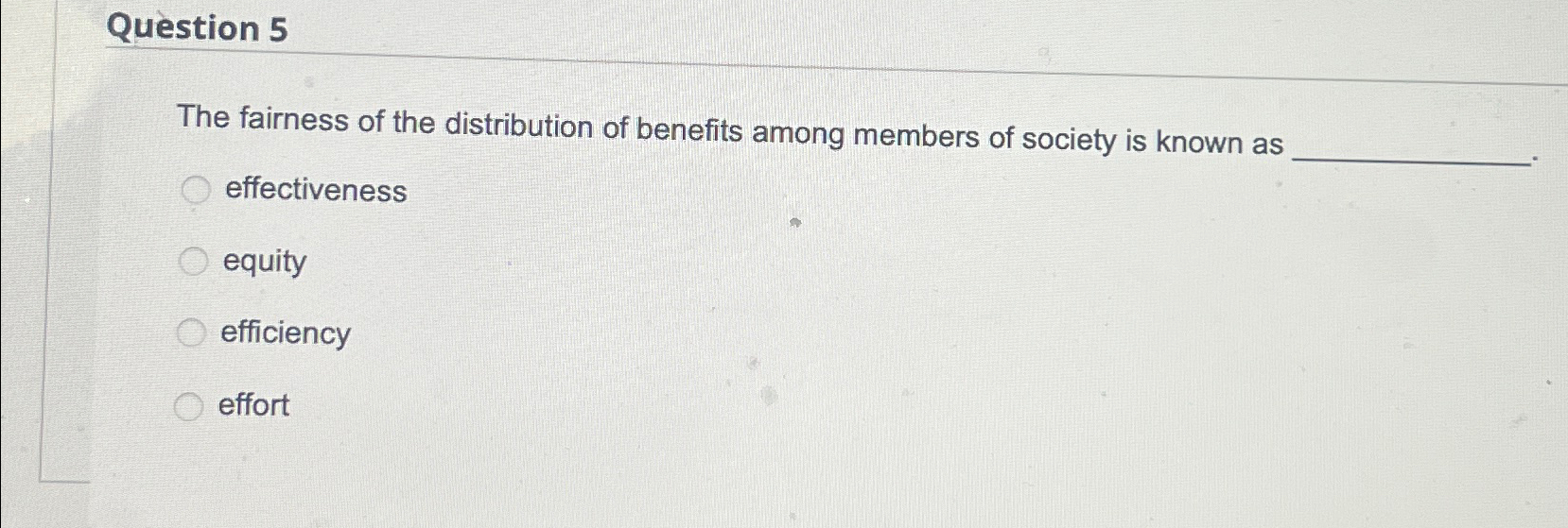 Solved Question 5The fairness of the distribution of | Chegg.com