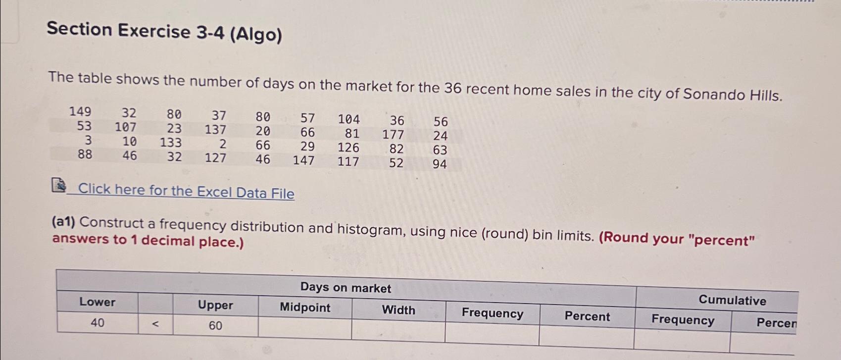 Solved Section Exercise 3-4 (Algo)The table shows the number | Chegg.com