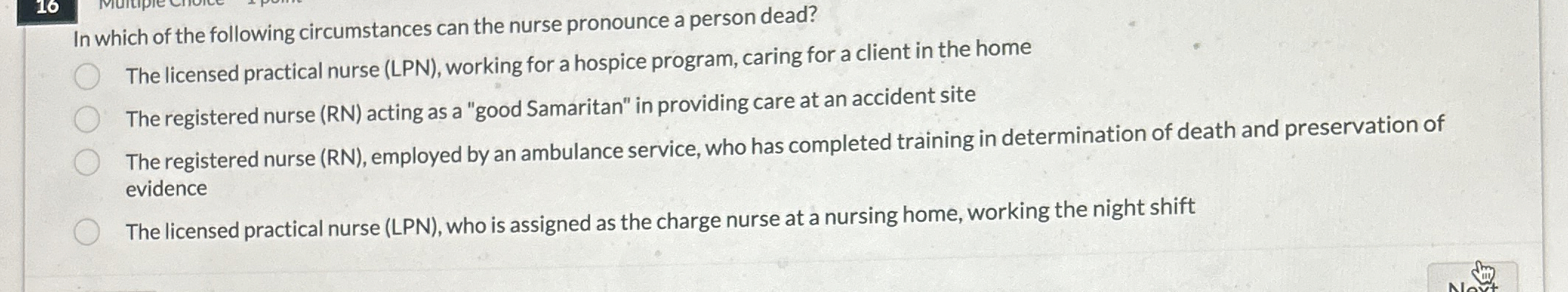 Solved In which of the following circumstances can the nurse | Chegg.com