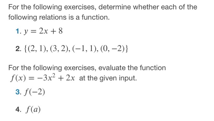 Solved For the following exercises, determine whether each | Chegg.com