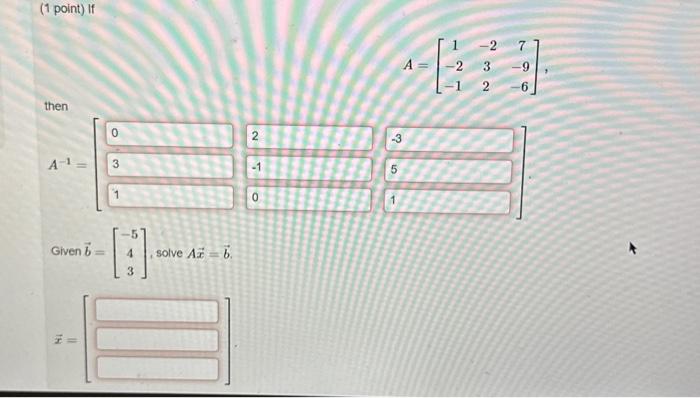 Solved A = 1 -2 -1 -2 3 12 -9 -6 is a 3x3 matrix find A^-1 | Chegg.com