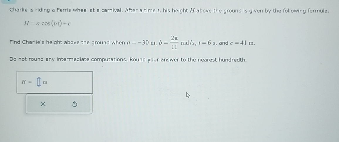 Charlie is riding a Ferris wheel at a carnival. After | Chegg.com