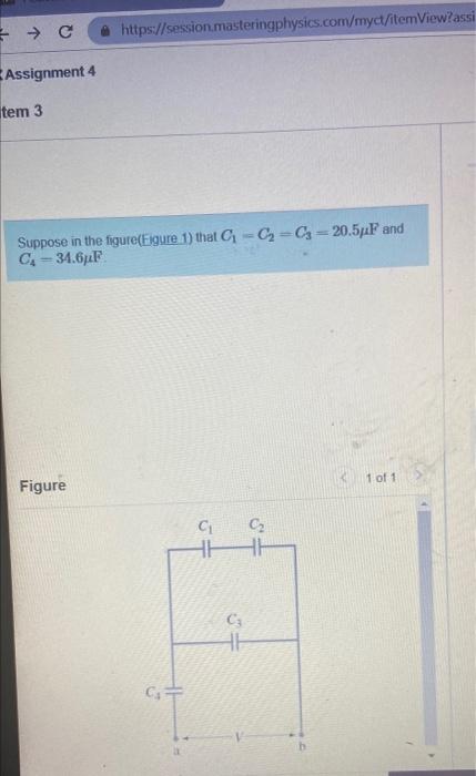 Solved Suppose in the figure(Figure 1) that C1=C2=C3=20.5μF | Chegg.com