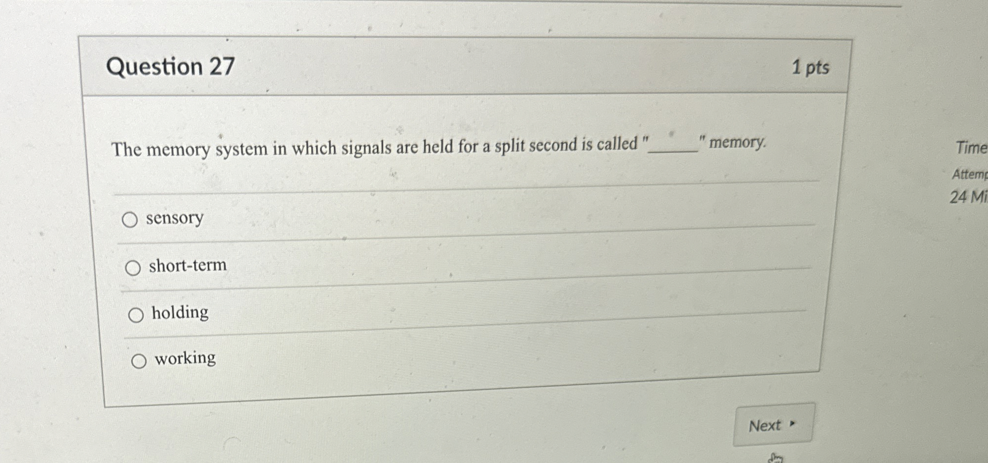 Solved Question 271 ﻿ptsThe memory system in which signals | Chegg.com