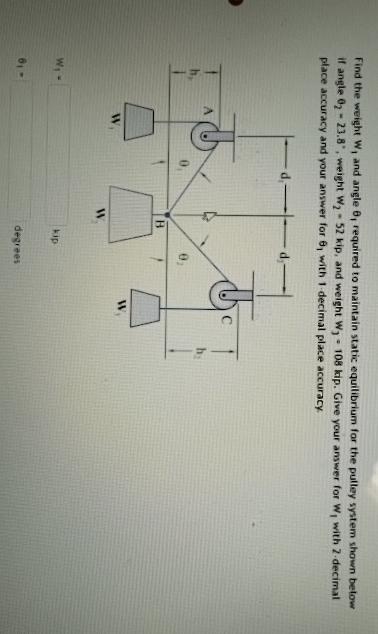 Solved Find the weight w1 ﻿and angle θ1 ﻿required to | Chegg.com