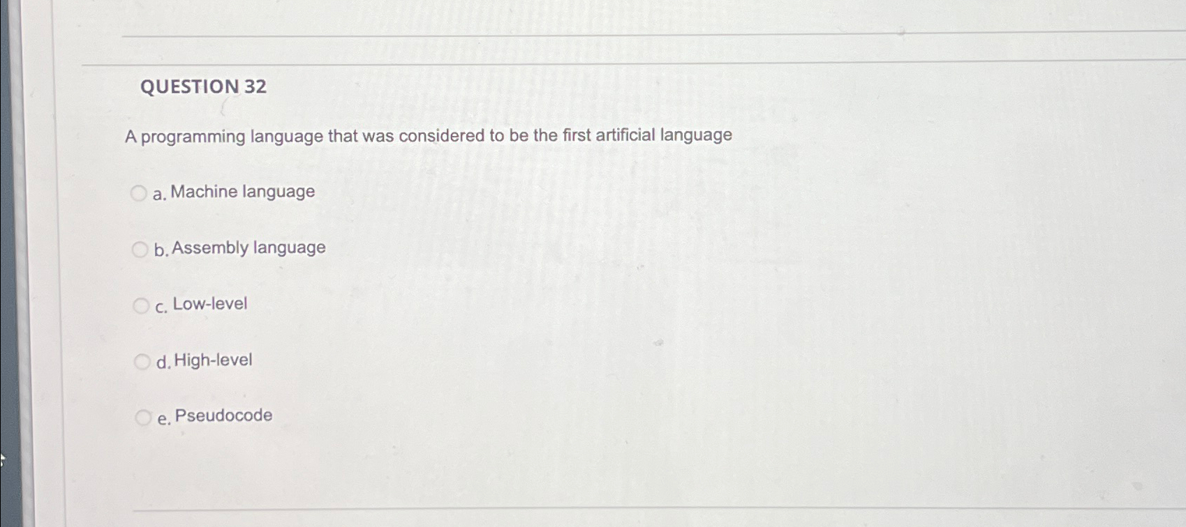Solved QUESTION 32A programming language that was considered | Chegg.com