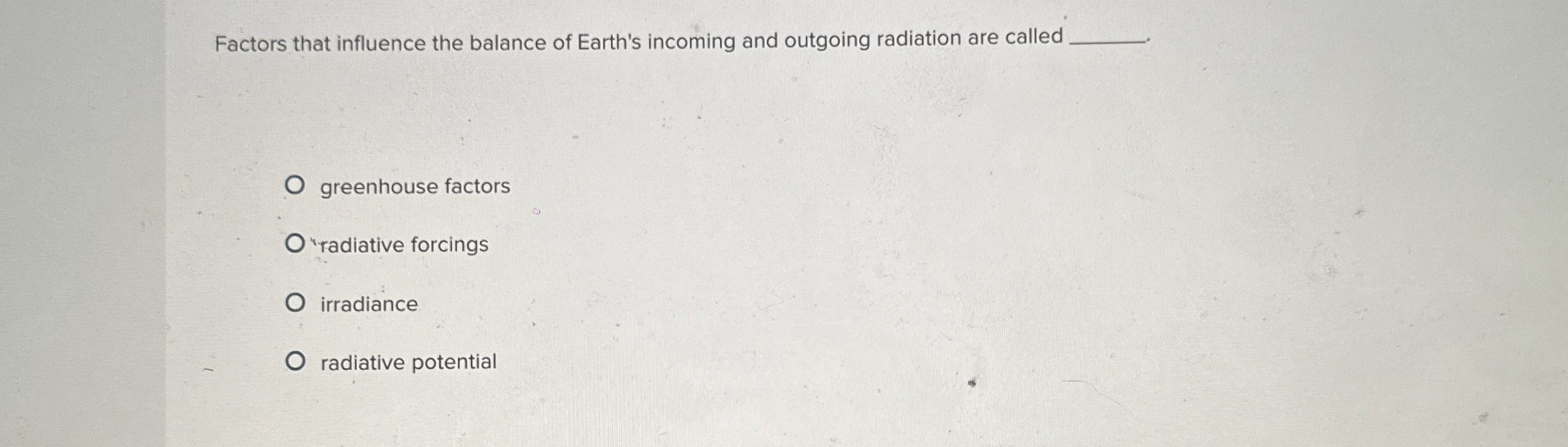 Solved Factors that influence the balance of Earth's | Chegg.com