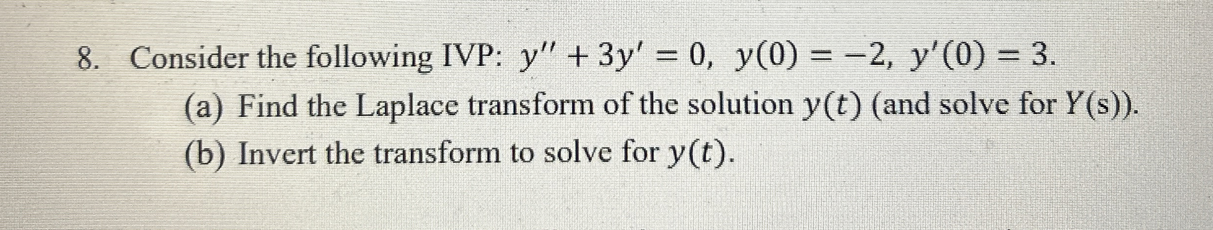 Solved Consider the following IVP: | Chegg.com