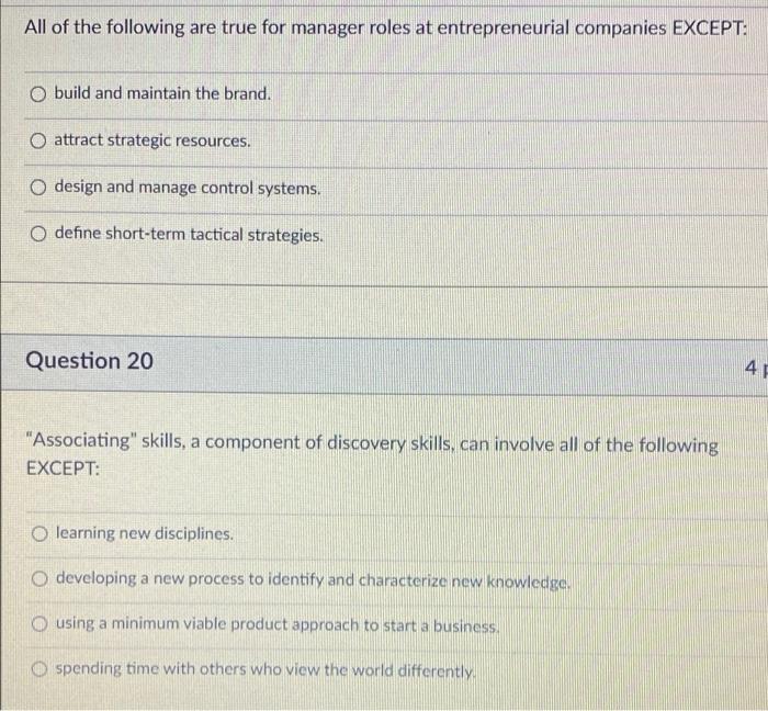 Solved All of the following are true for manager roles at | Chegg.com
