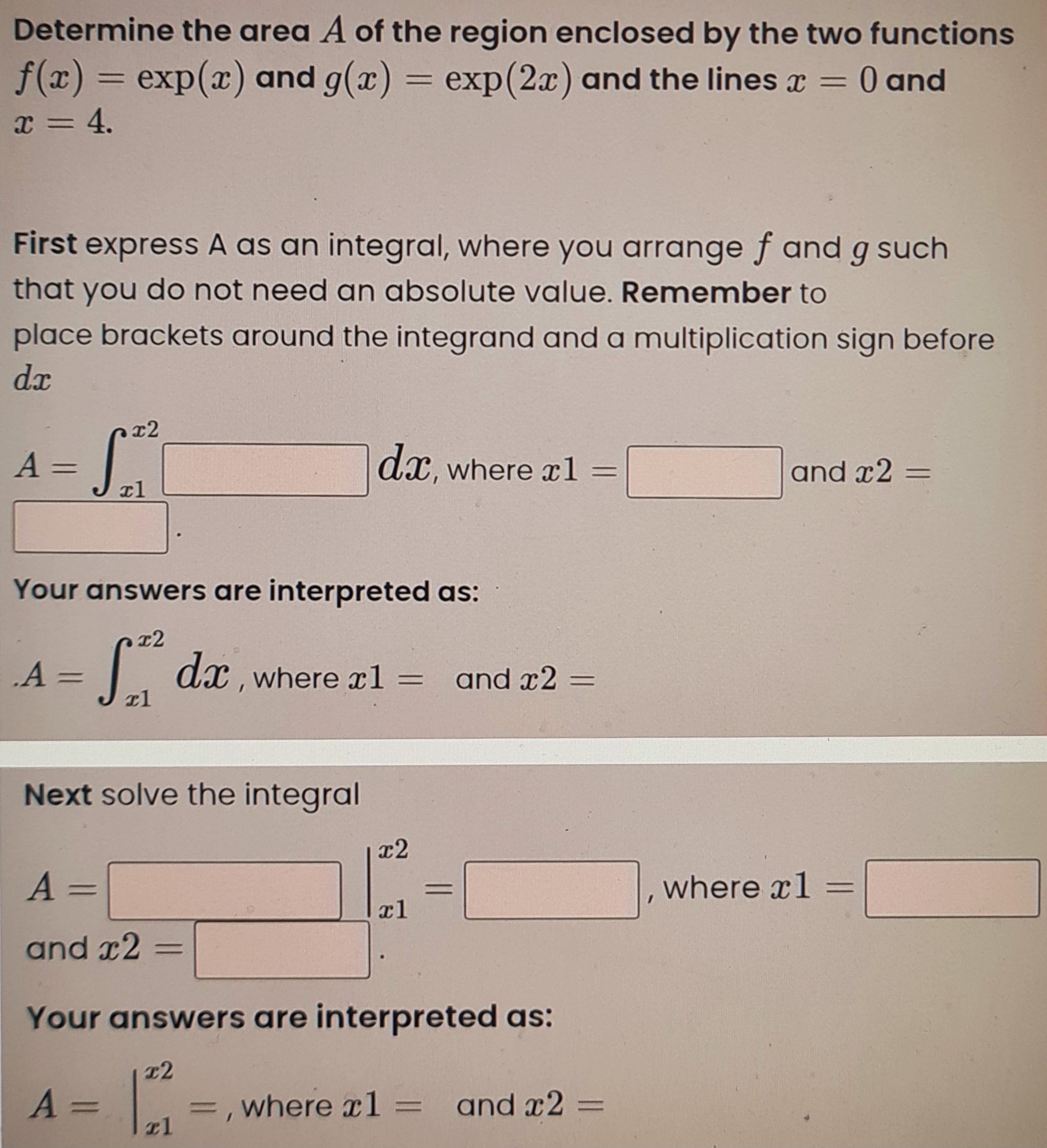 Solved Next solve the integralA=,|x1x2=, ﻿where x1=and | Chegg.com