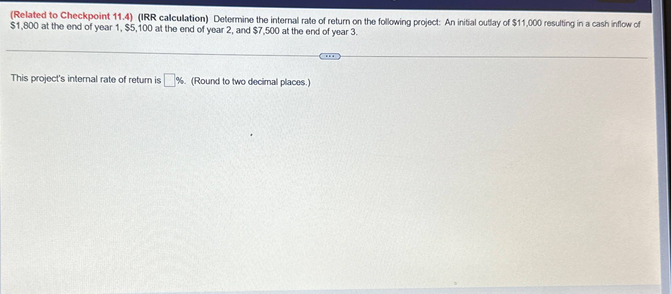 Solved (Related to Checkpoint 11.4) (IRR calculation) | Chegg.com