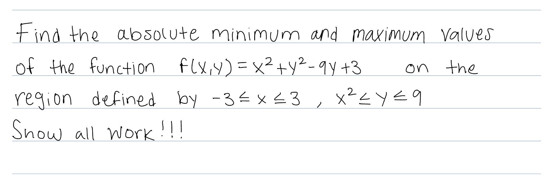Solved Find the absolute minimum and maximum values of the | Chegg.com