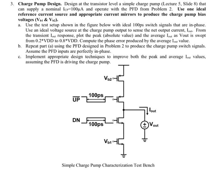 Solved 3. Charge Pump Design. Design at the transistor level | Chegg.com